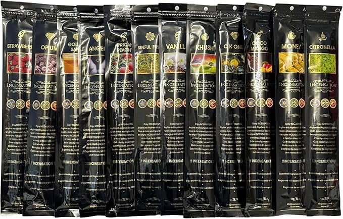 Incensation Assorted Incense Sticks, Pack of 10, 120 Sticks Total, 11 ...