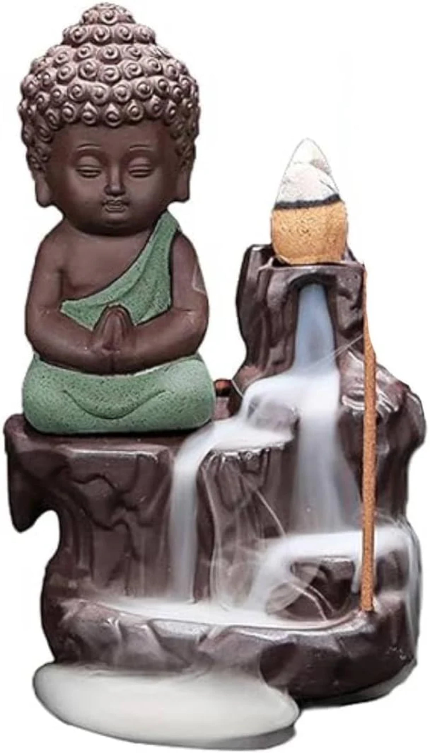 Incense Burner Holder Handmade Ceramic Waterfall | with 8 Incense Cones ...