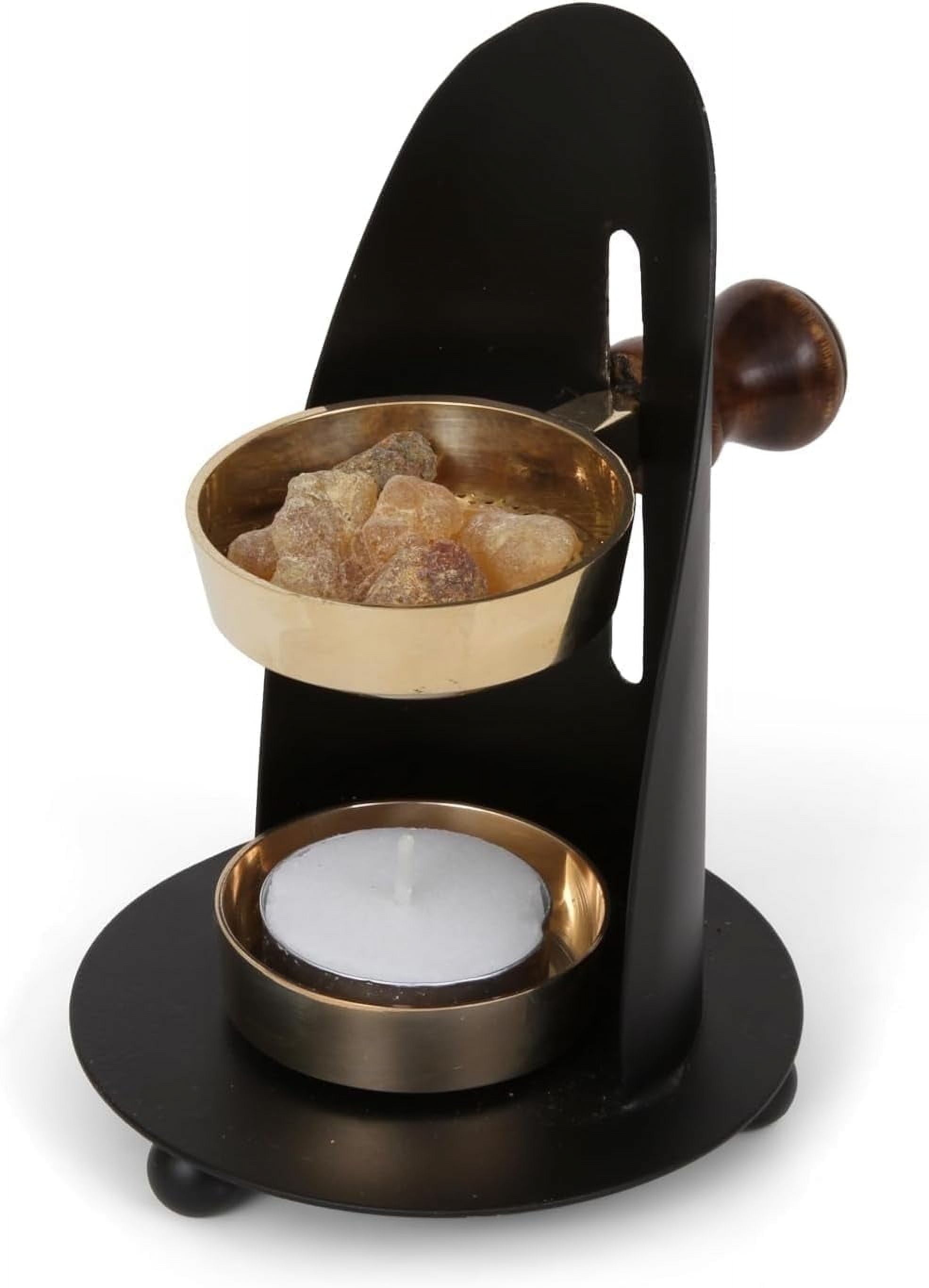 The Jerusalem Gift Shop Black & Gold Incense Burner – Adjustable Candle ...