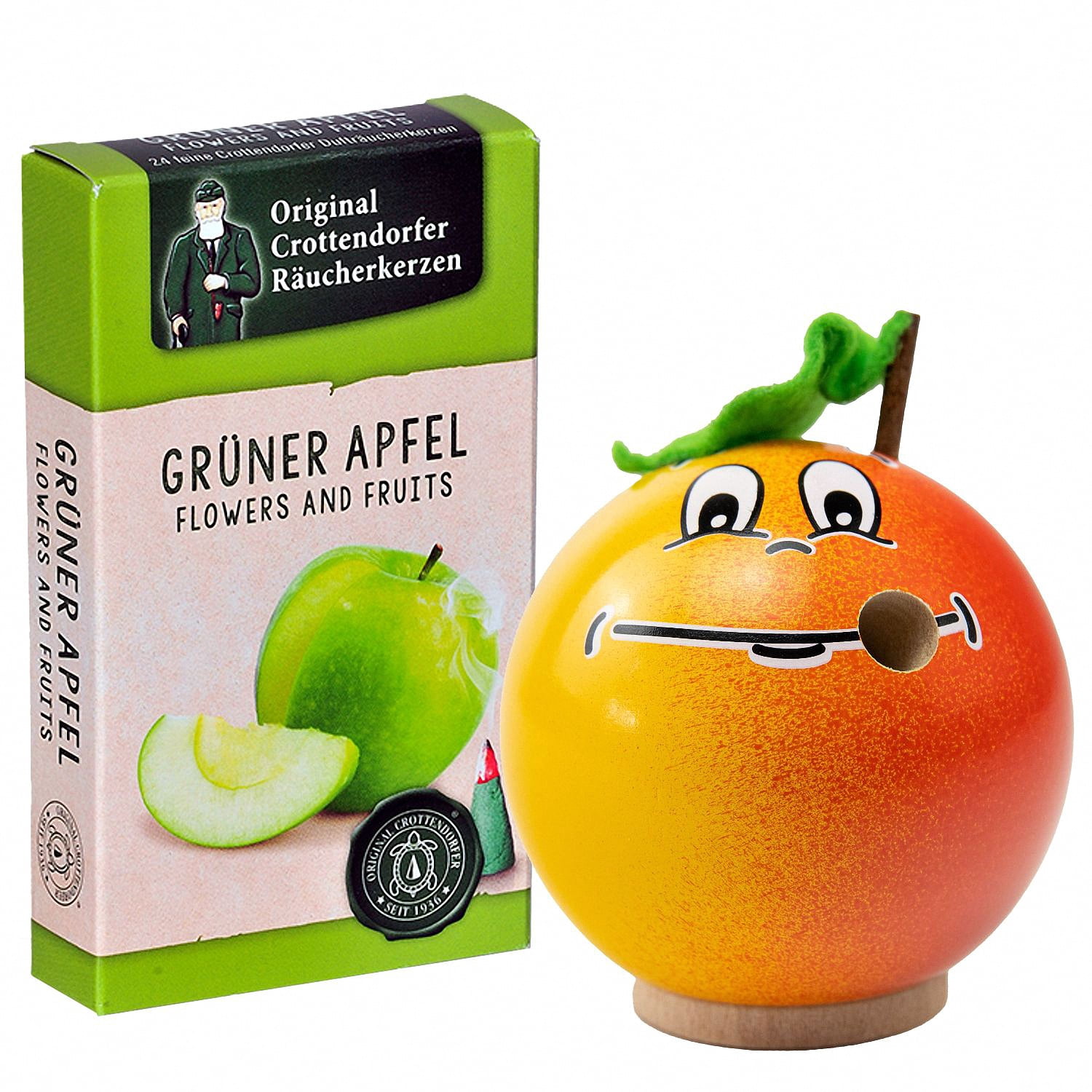 Incense Figure, Cheeky Fruits, Apple, incl. Incense Cones, Green Apple ...