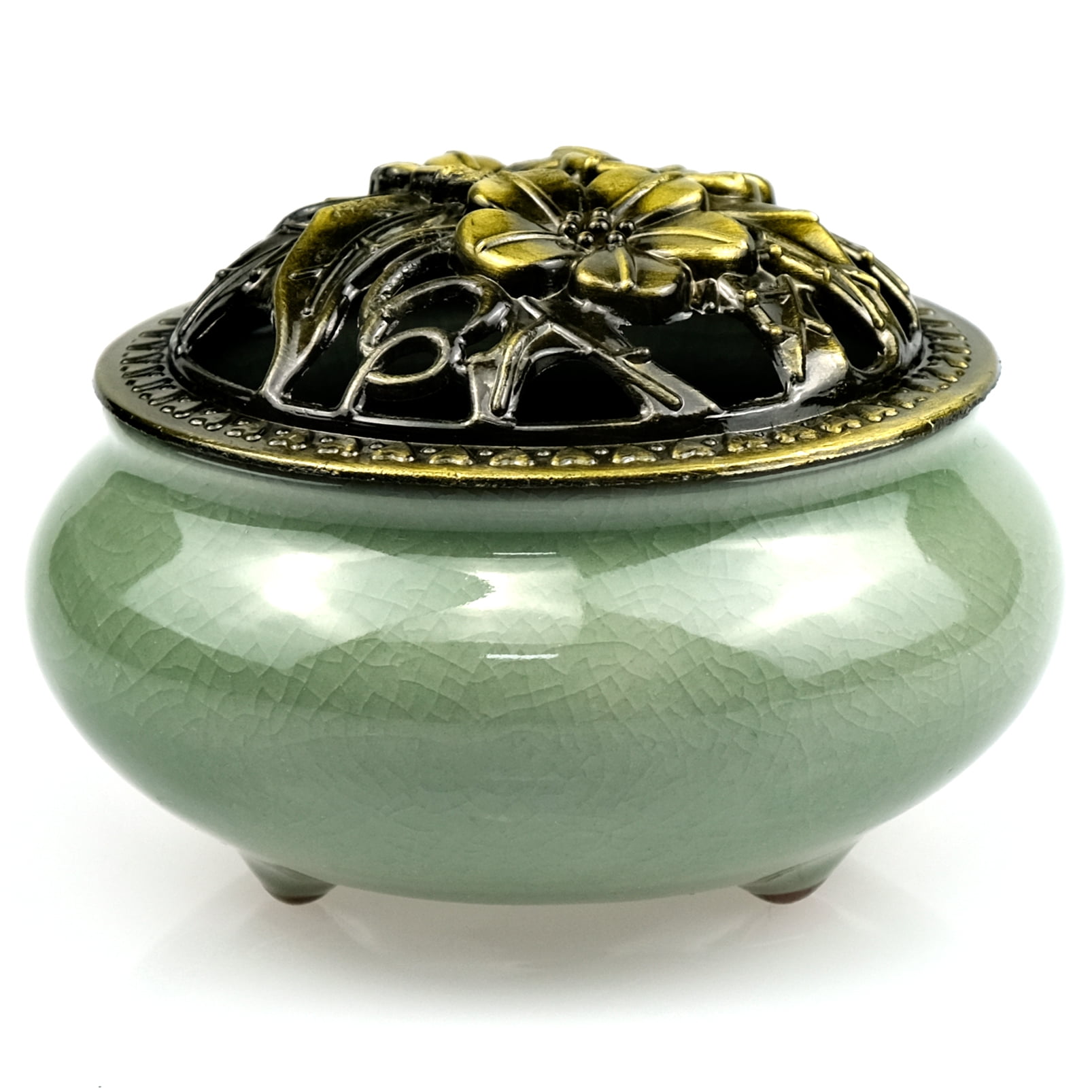Incense Holder Burner, Ceramic Censer with Cotton Bottom Shield,would ...