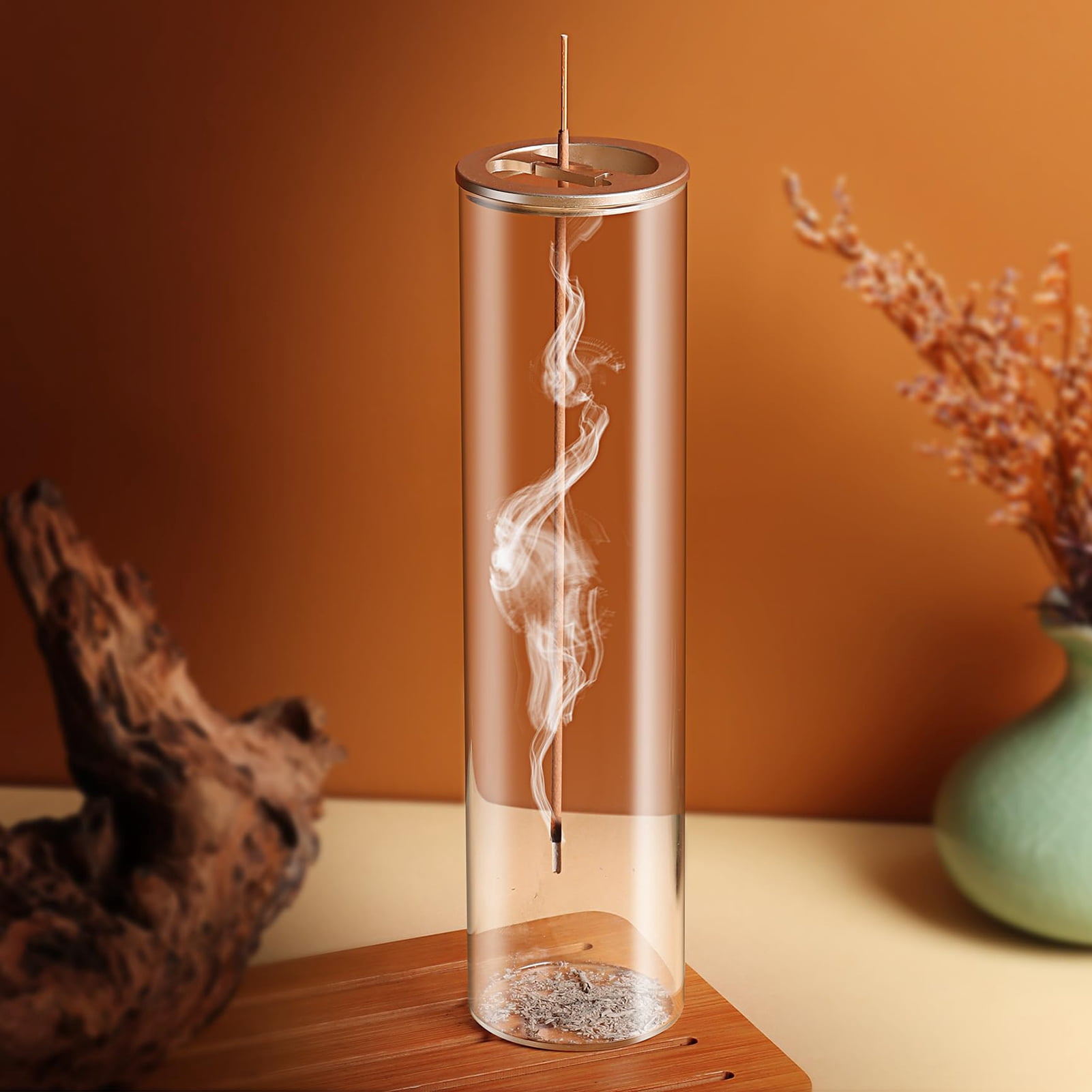 Incense Holder for Sticks, Handmade Upside-Down Clear Incense Burner ...