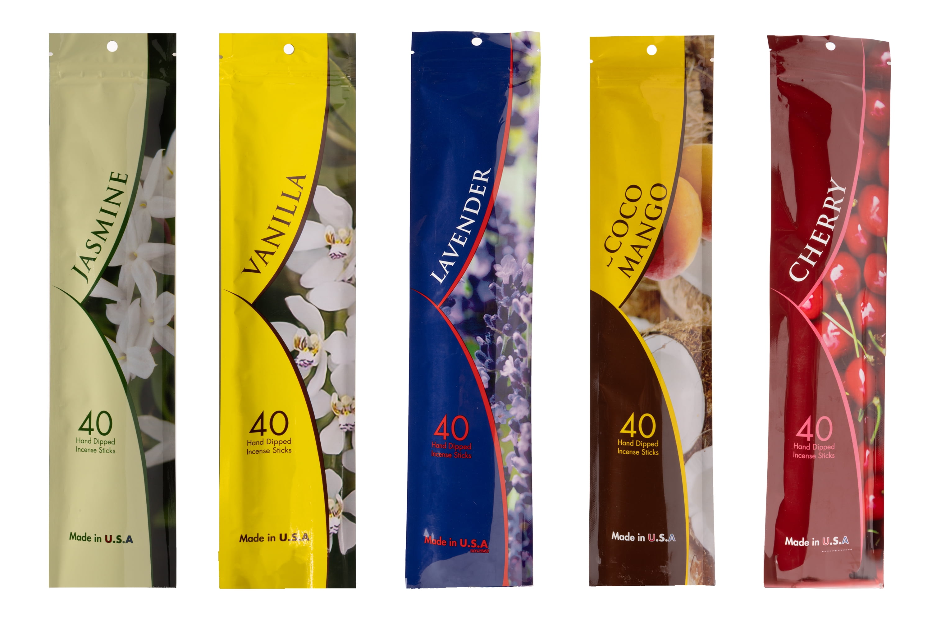 Incense Sticks 5 Scents Pack-100% Pure Natural Hand Rolled Free from ...