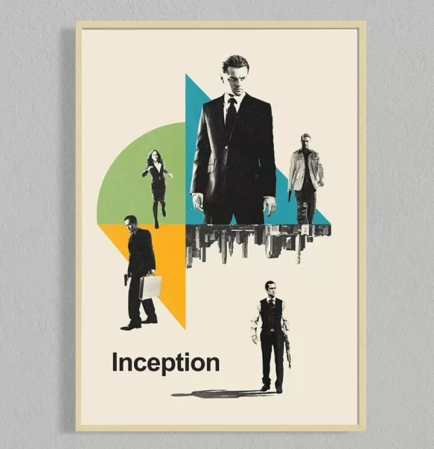 Inception Mid Century Movie Poster Film Posters NO FRAMED POSTER Home ...