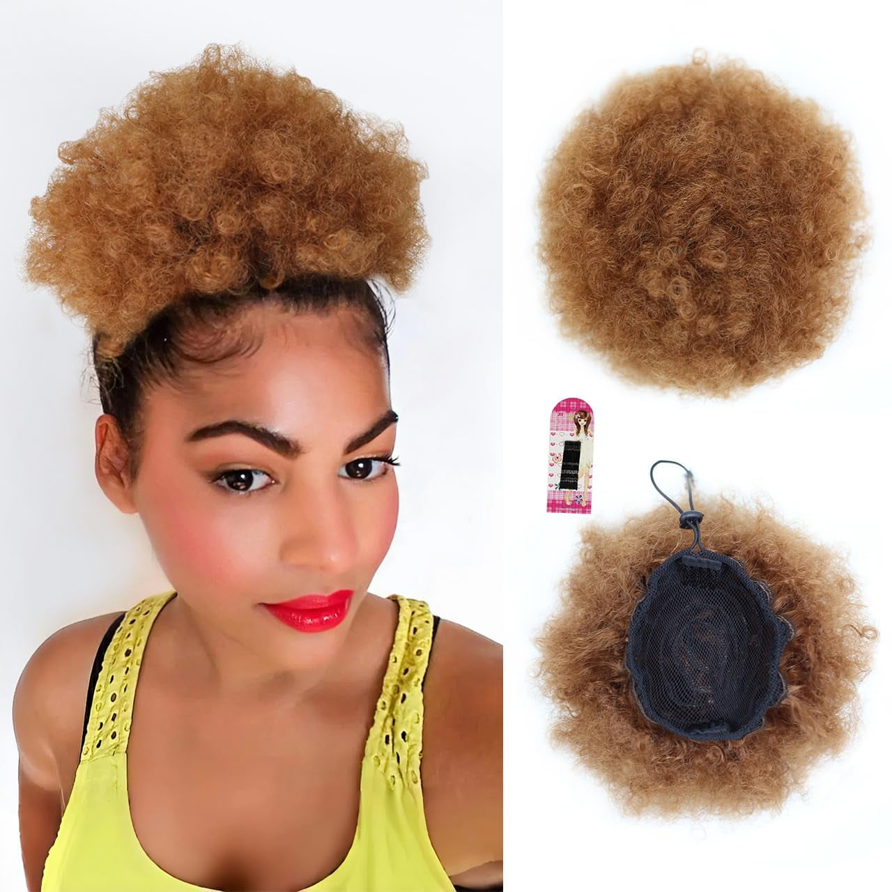 Inch Afro Puff Drawstring Ponytail Extension For Black Women Short Afro ...