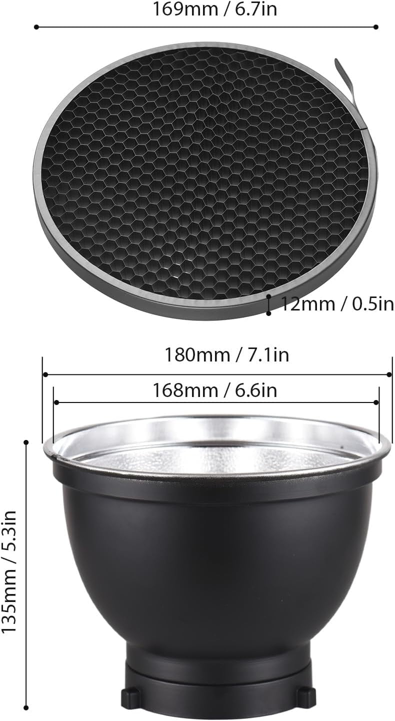 Inch Bowens Mount Reflector & Grid Kit for Photography Lighting ...