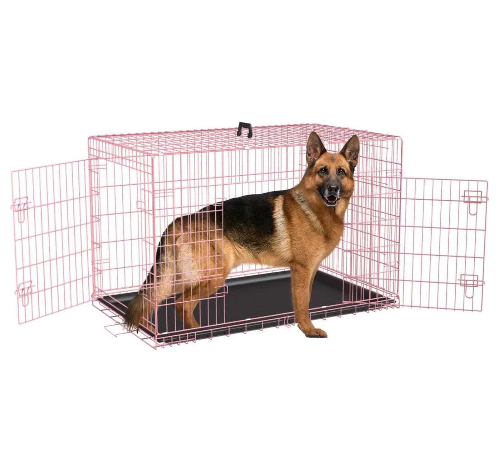 Inch Dog Crate Dog Kennel Folding Metal Pet Cage Pet Crate for Large ...