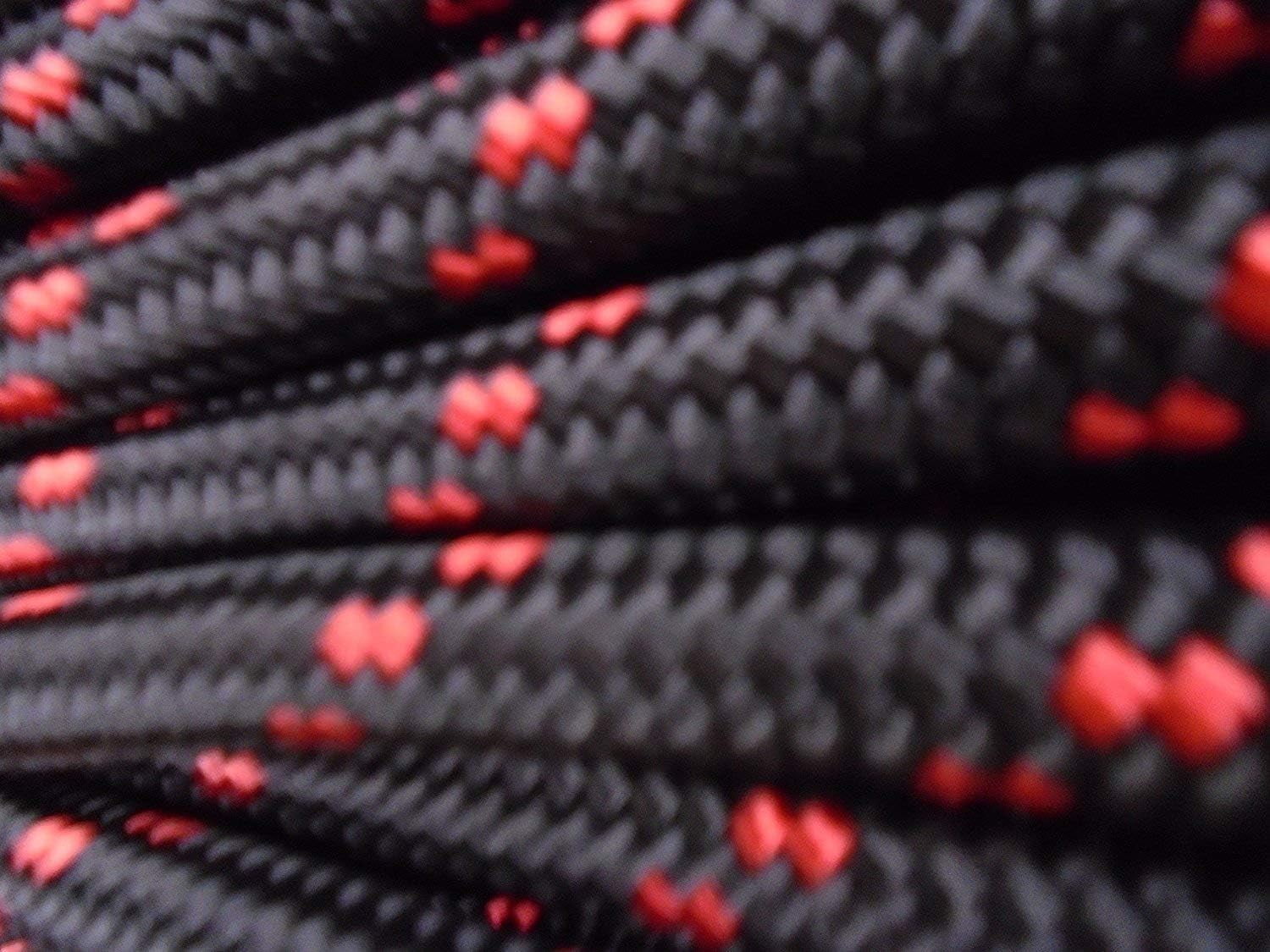 Inch Double Braid Polyester Rope, Black and red (100 feet) - Walmart.com