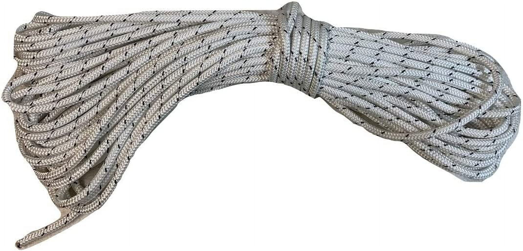 Inch Double Braid Polyester Rope, White with Black Tracer - Walmart.com