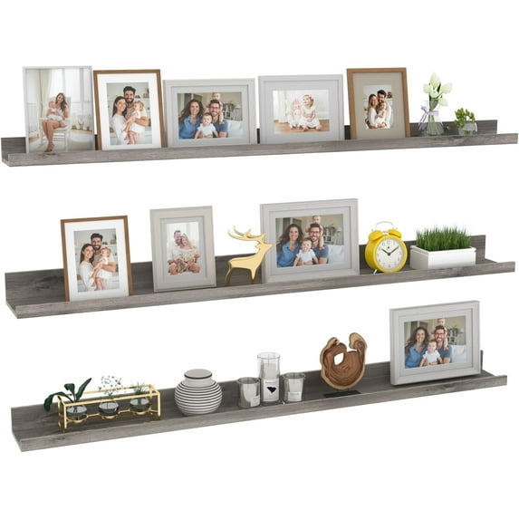 Inch Gray Floating Shelves for Wall Mount, Grey Wall Shelf Ledge for ...