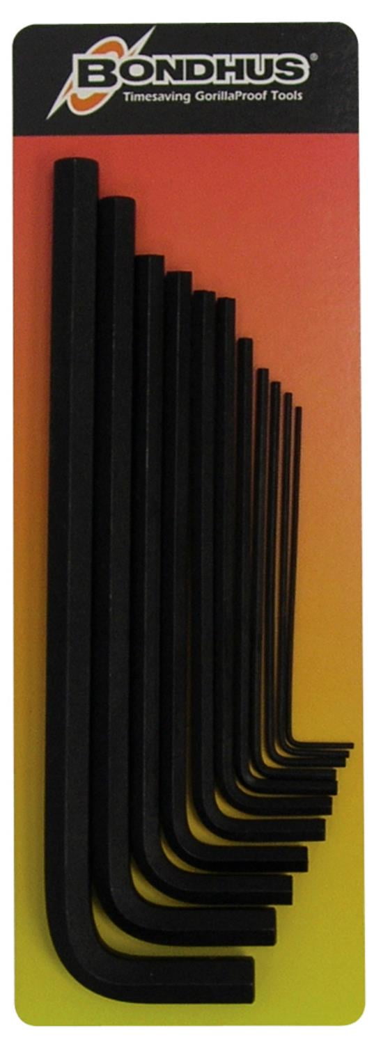 Inch Hex (Allen) Long Arm L-Wrench Set, 11pcs .050" to 3/8", Protanium ...