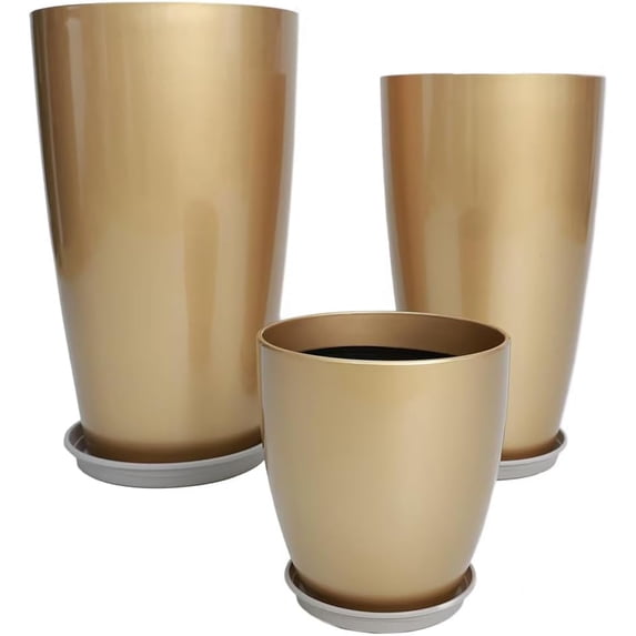 Inch Large Plastic Planters with Drainage Hole and - Set of Tall Plant ...