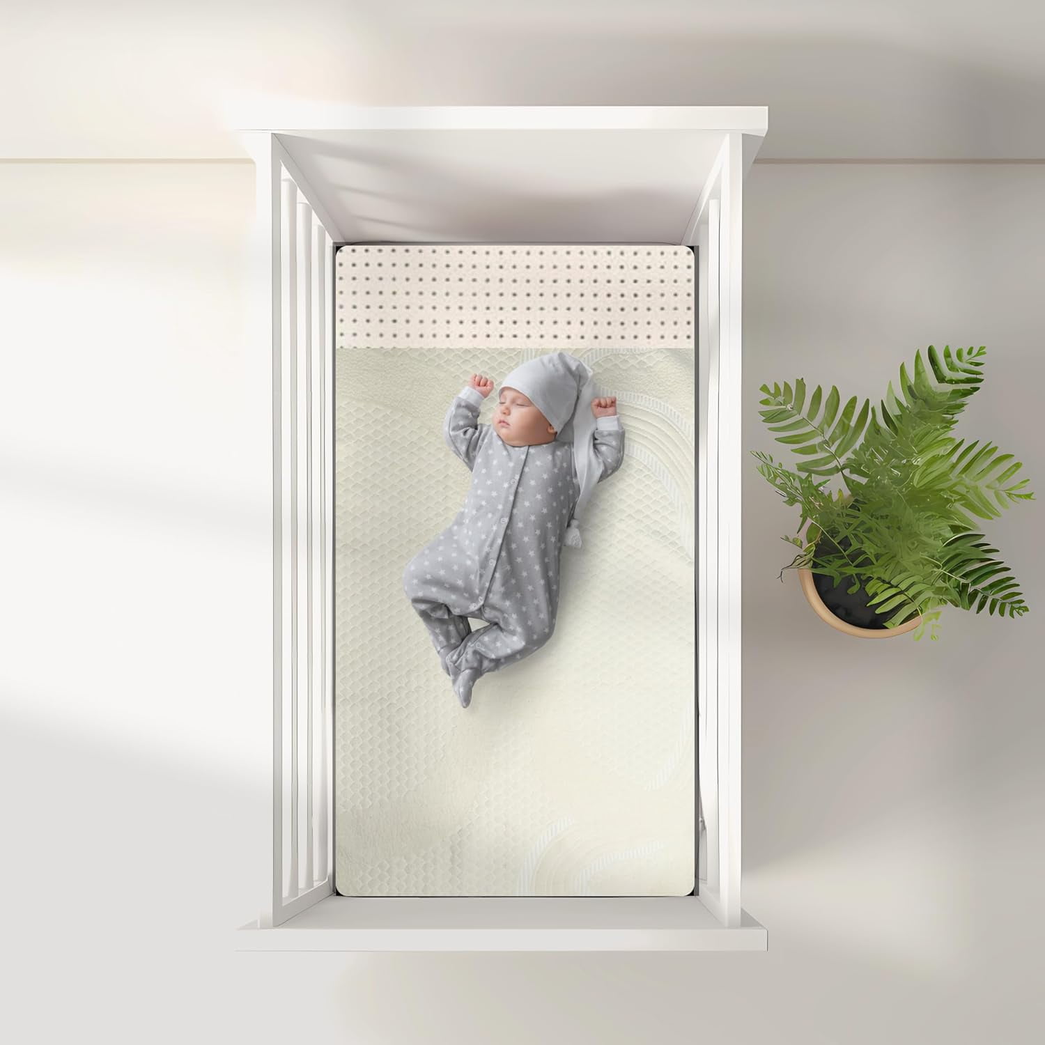 Inch Latex Baby Crib Toddler Bed Mattress Topper Pad with Cotton Cover ...