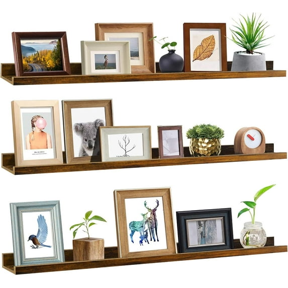 Inch Long Floating Shelves for Wall, Rustic Picture Ledge Large Shelf ...