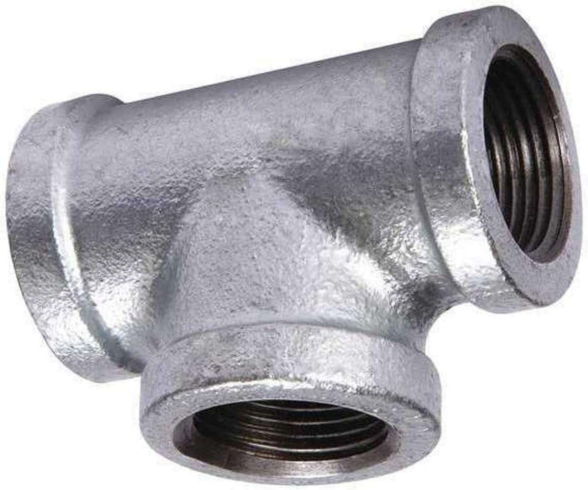 Inch NPT Galvanized Malleable Iron Straight Tee, Female Threaded Pipe ...