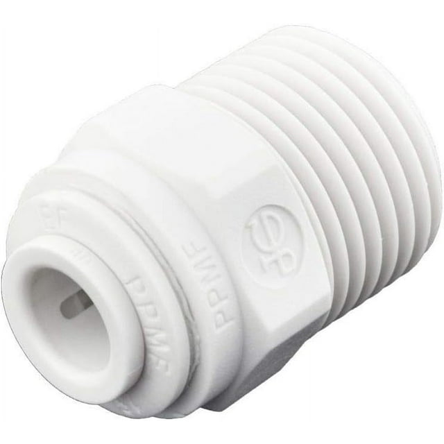 Inch OD x 3/8 Inch NPT Straight Connector, Push to Connect Plastic Plumbing Fitting, PP010823WP ...