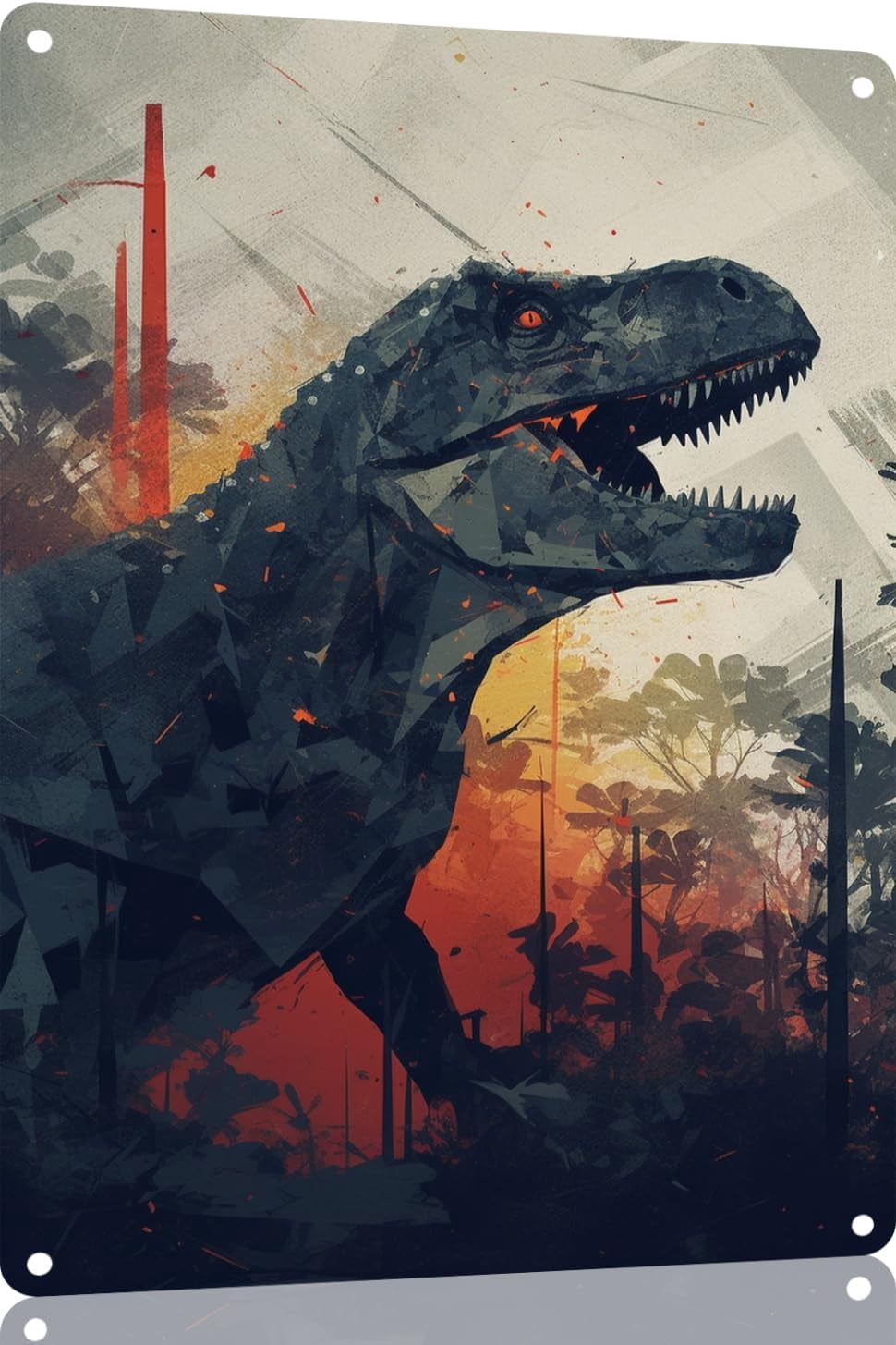 Inch Retro Tyrannosaurus Rex Metal Tin Vintage Farmhouse Wall Decor For ...