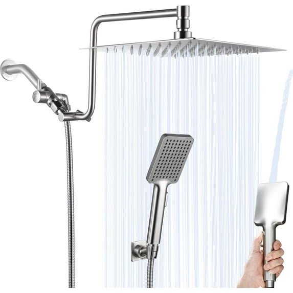 Inch Shower Head with Handheld Spray - Rain Shower Head with Handheld ...