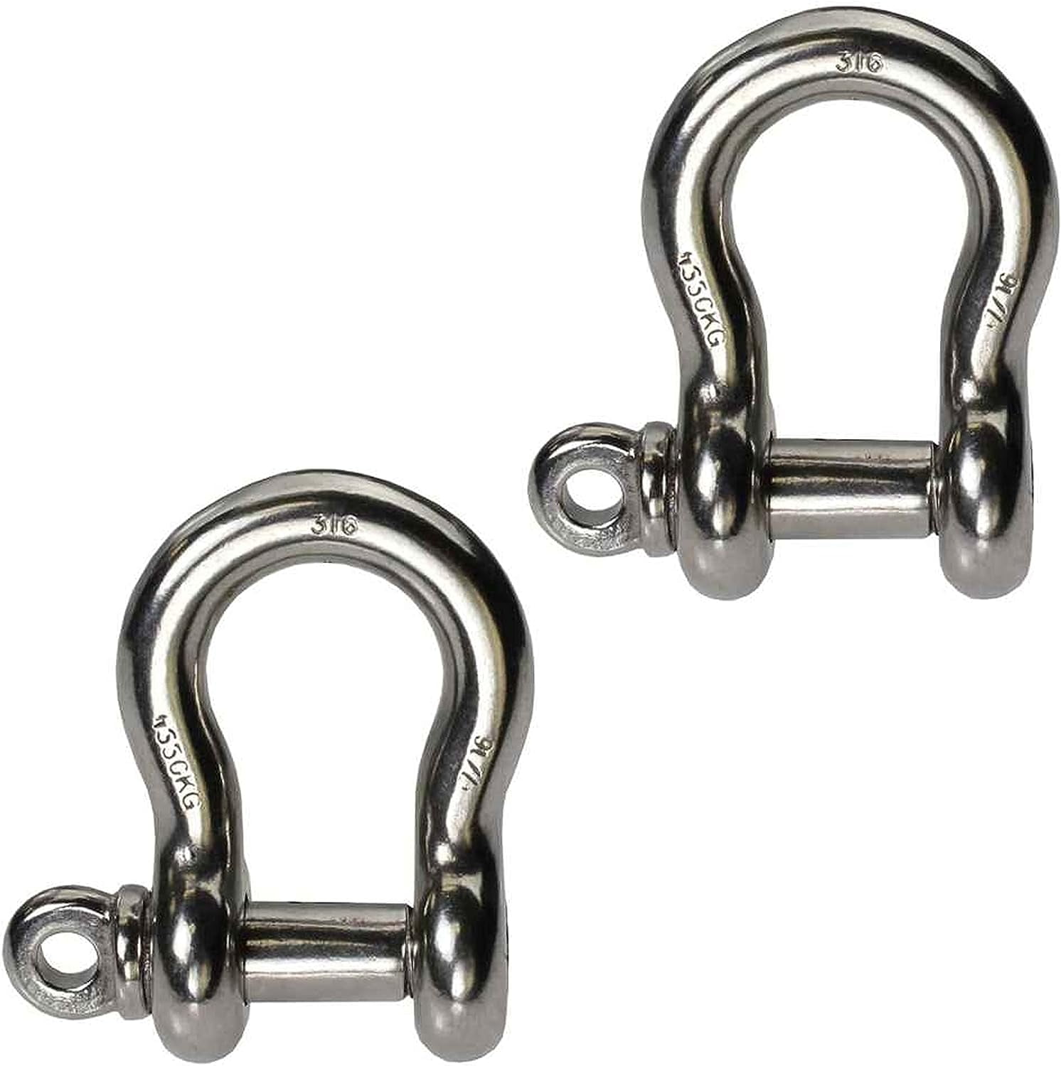 Inch Stainless Steel Type 316 Pin Anchor Shackles in a 2 Pack - Each ...