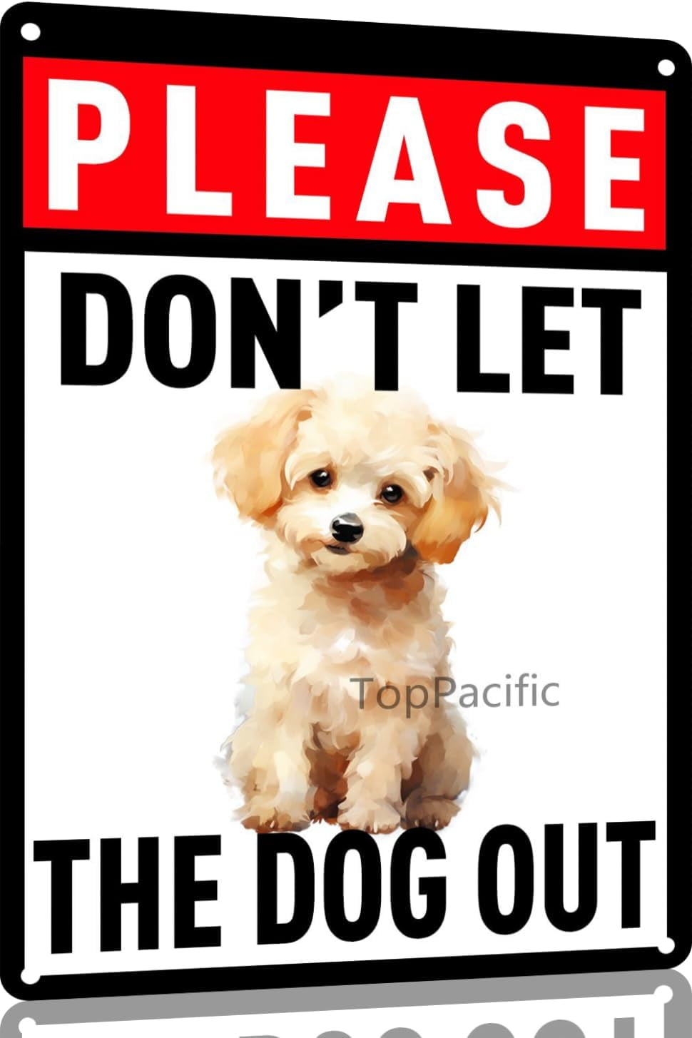 Inch Vintage Poodle Metal Tin Sign Don't Let The Dog Out Home Bar ...