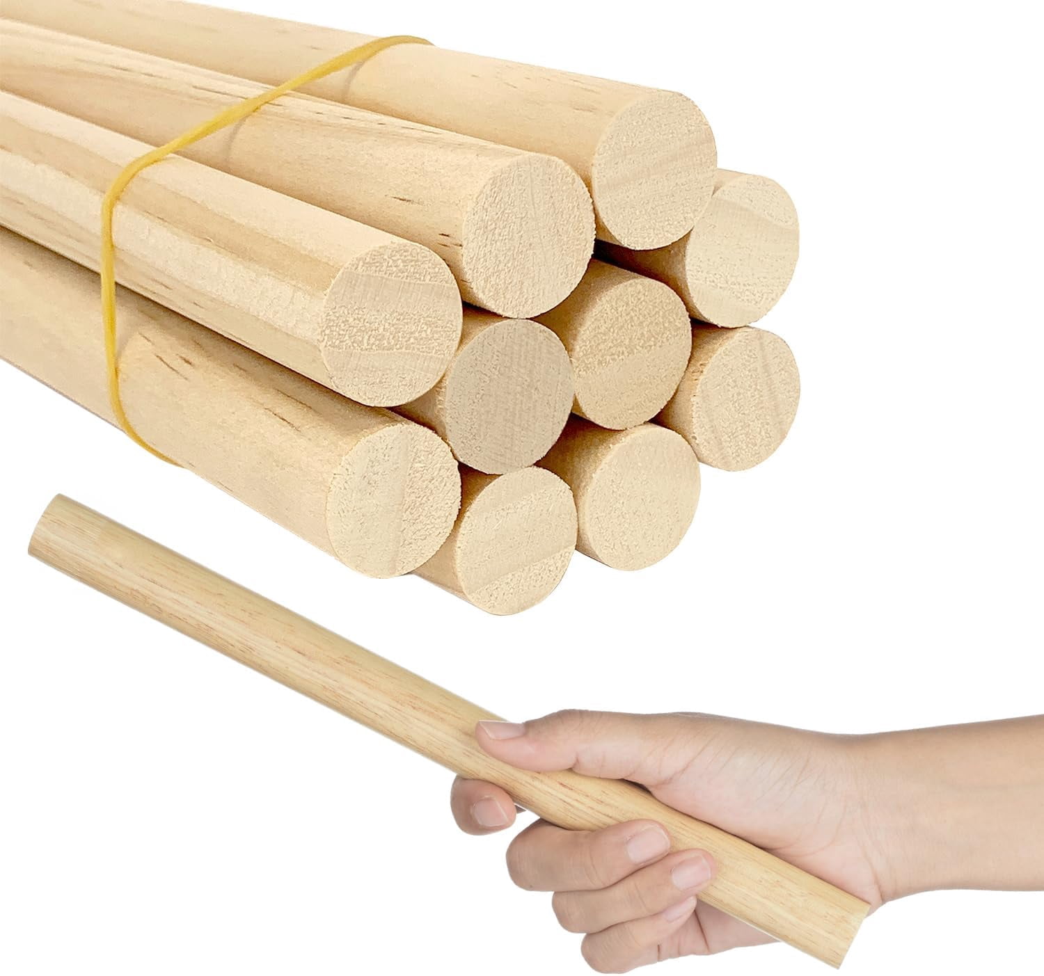 Inch x 12 Inch Wood Dowels Natural, , Round (150 pcs) - Walmart.com