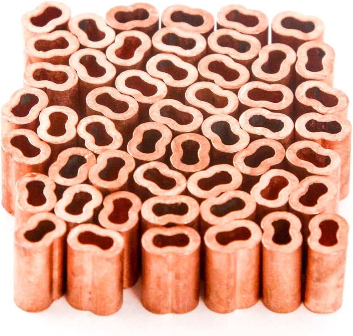 Inches Copper Wire Rope and Cable Line End Double Barrel Ferrule - Qty ...