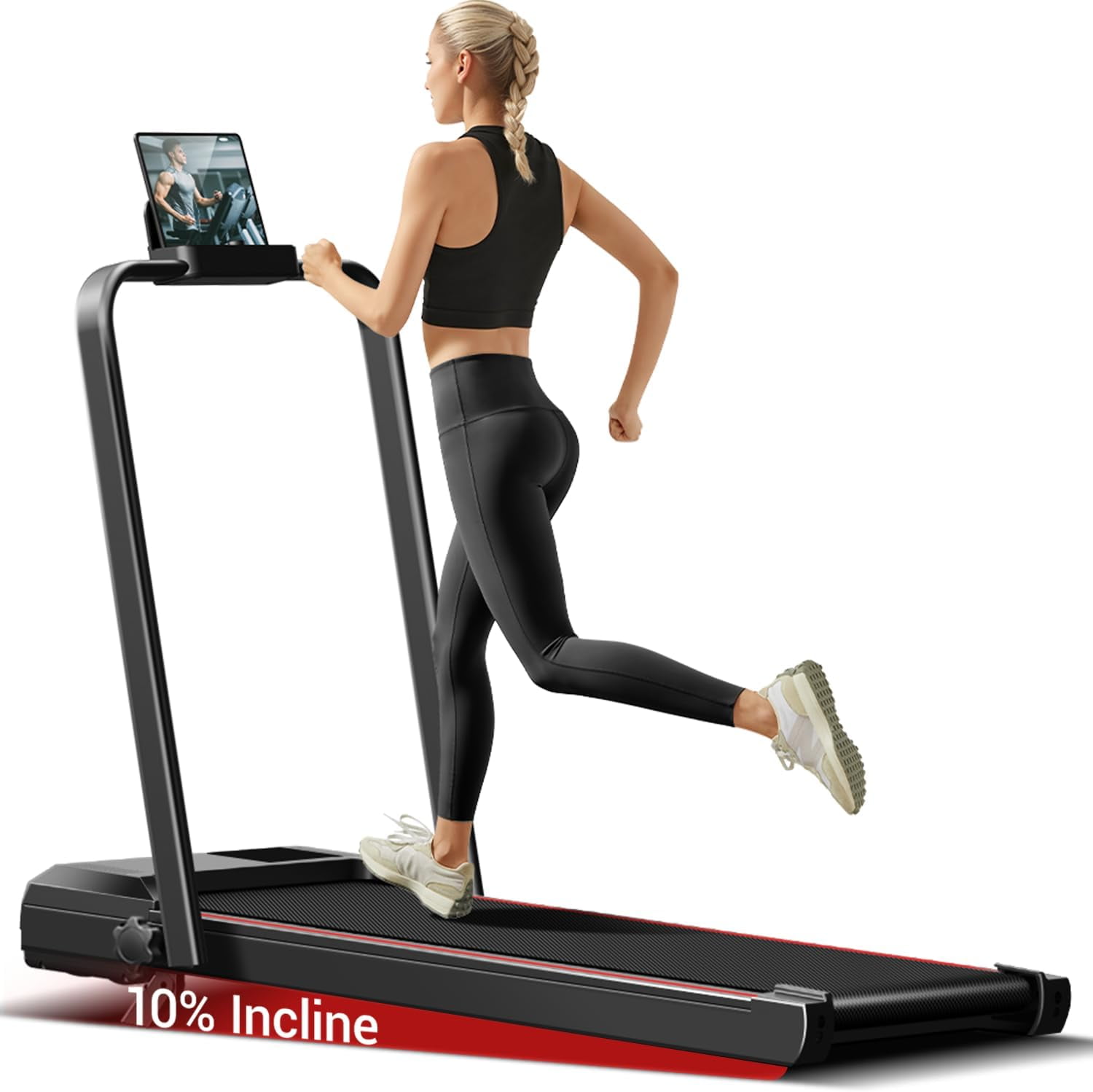 Incline Walking Pad Treadmill for Home and Office, Treadmill with ...