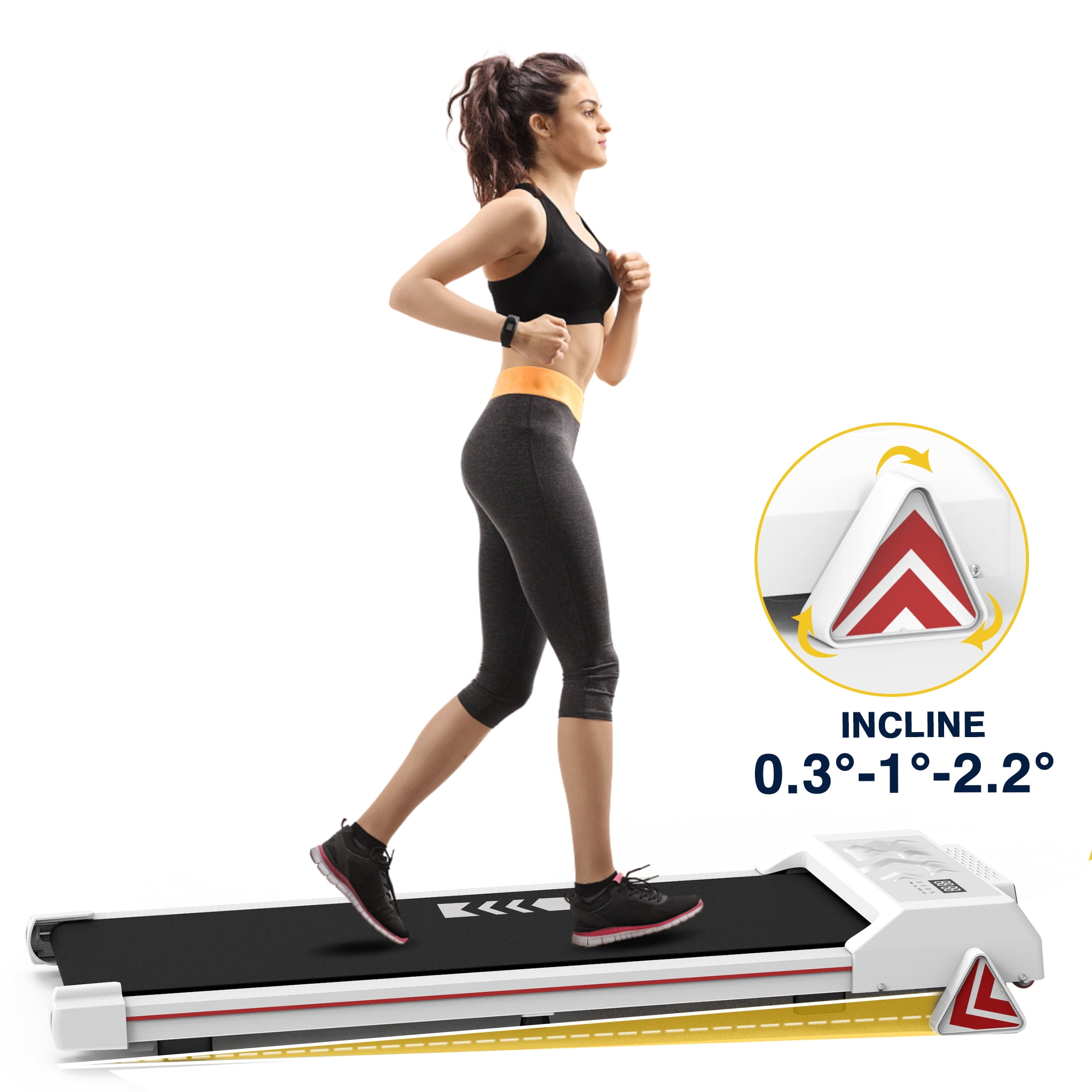 Incline Walking Pad Under Desk Treadmill Portable Jogging Machine with ...