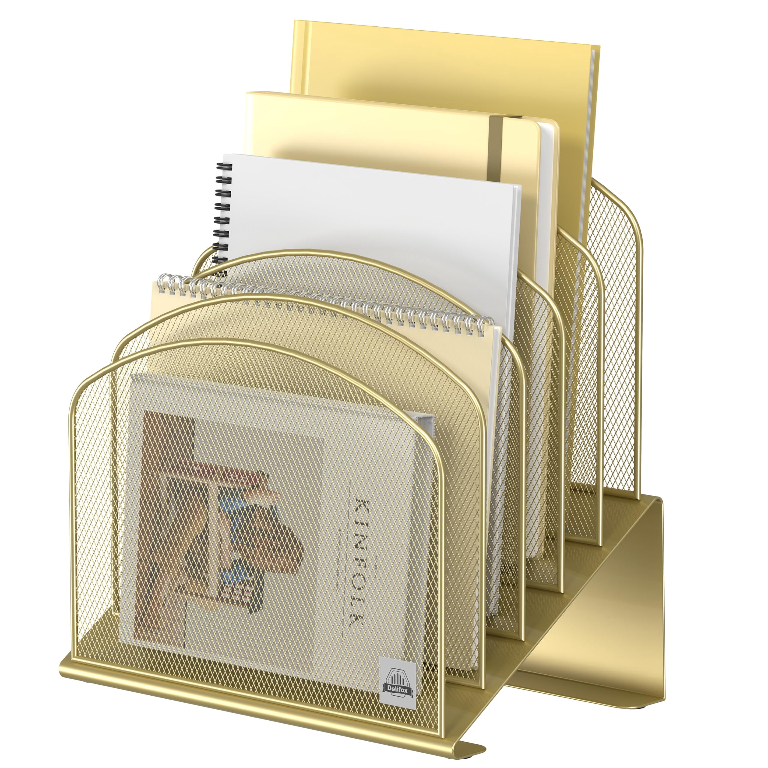 Inclined Desk File Organizer,Vertical File Folder Holder Stand Metal ...