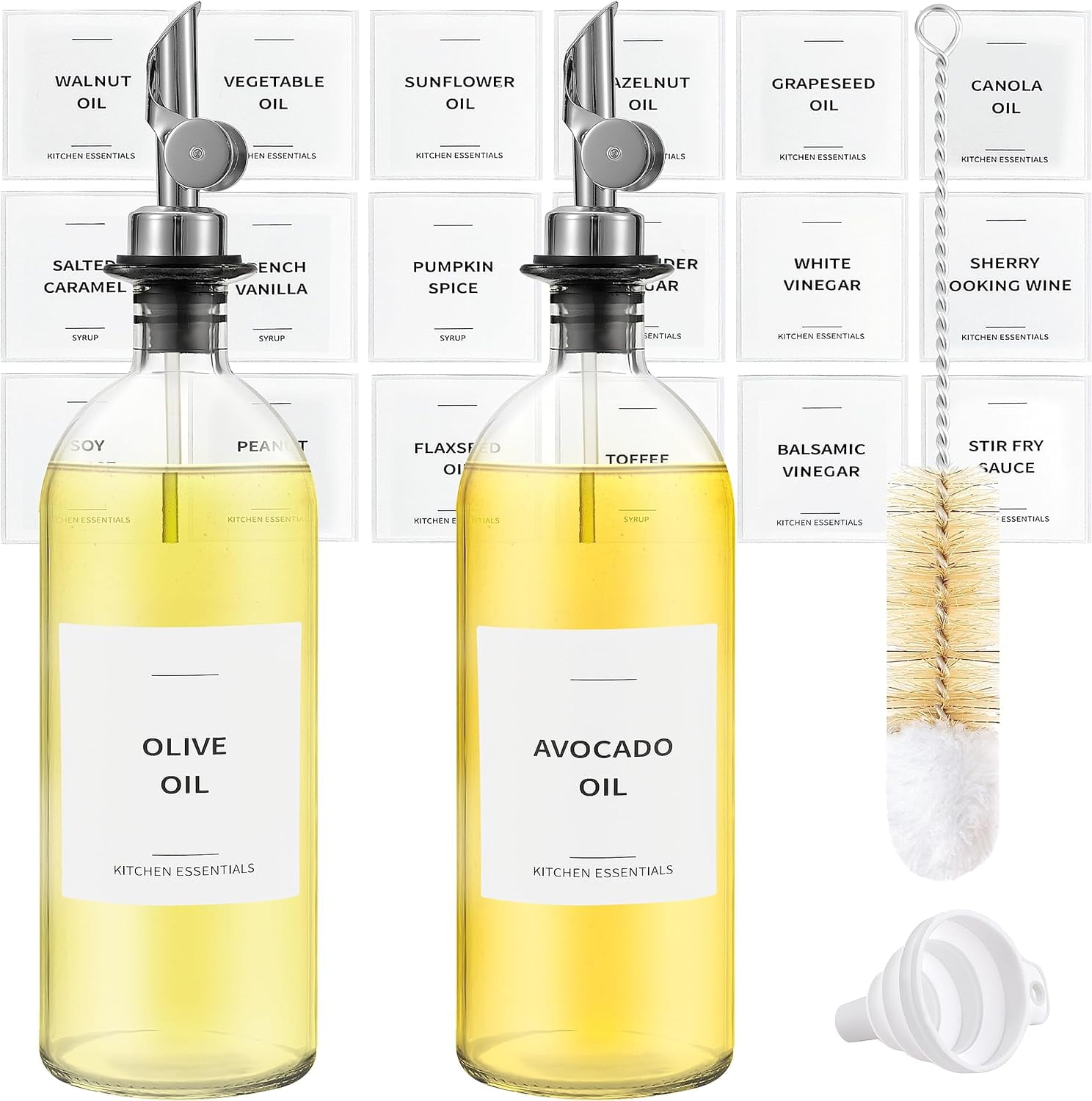 Includes 55 Kitchen Essential Labels - Cooking Oil for Kitchen, Coffee ...