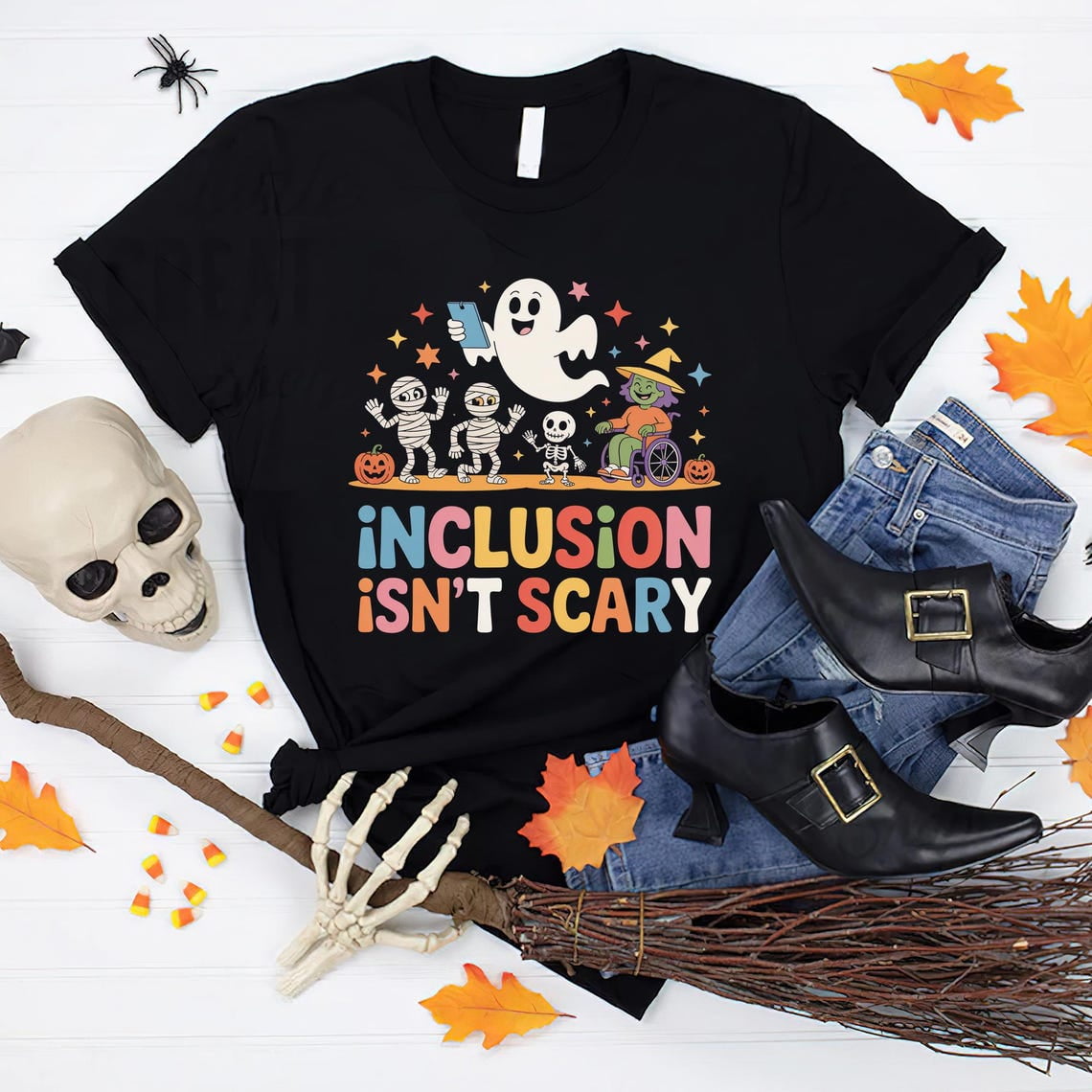 Inclusion Isn't Scary Teacher Vintage T-Shirt, Inclusion Class Teacher ...