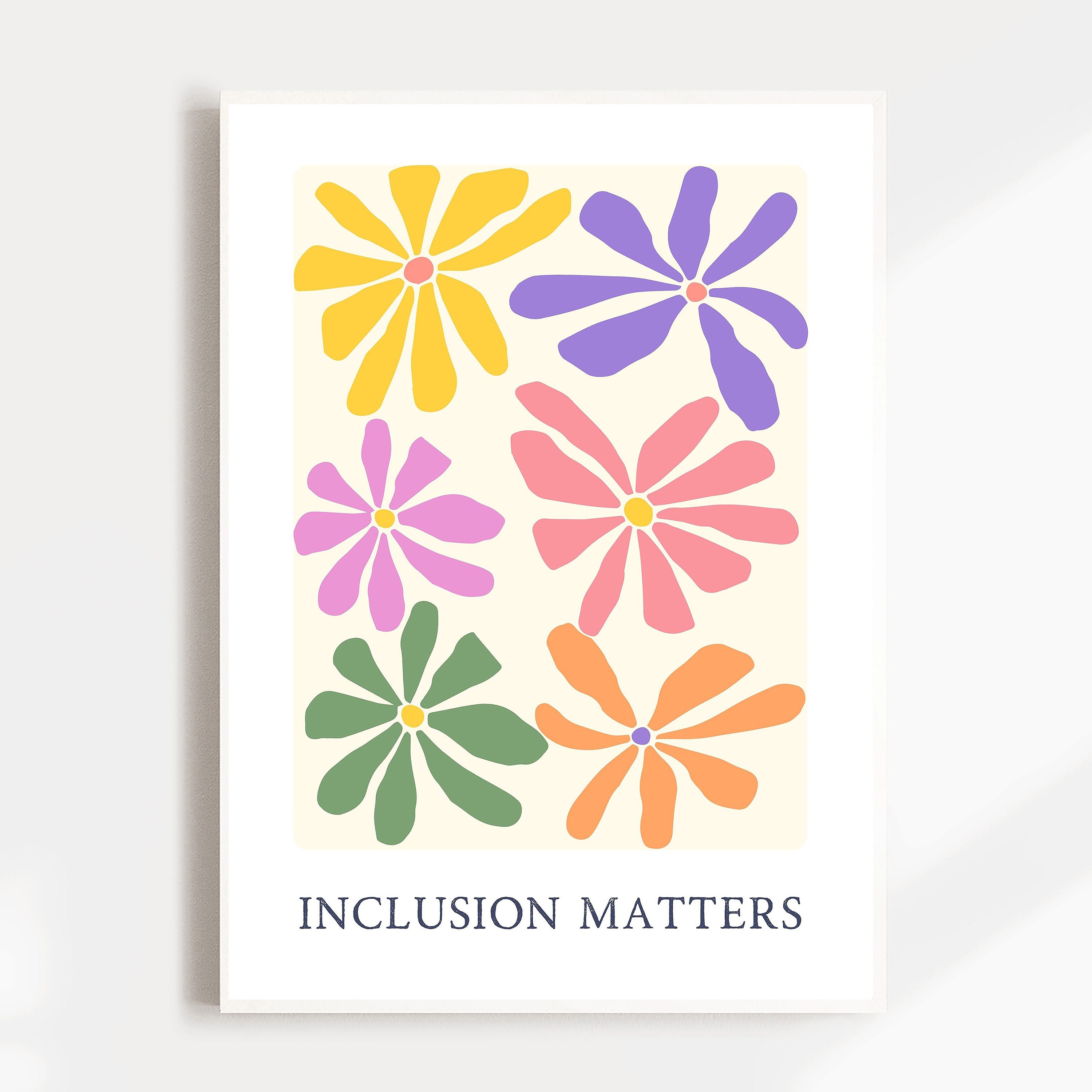 Inclusion Matters Floral Poster,Counselor Office Decor,Flowers ...