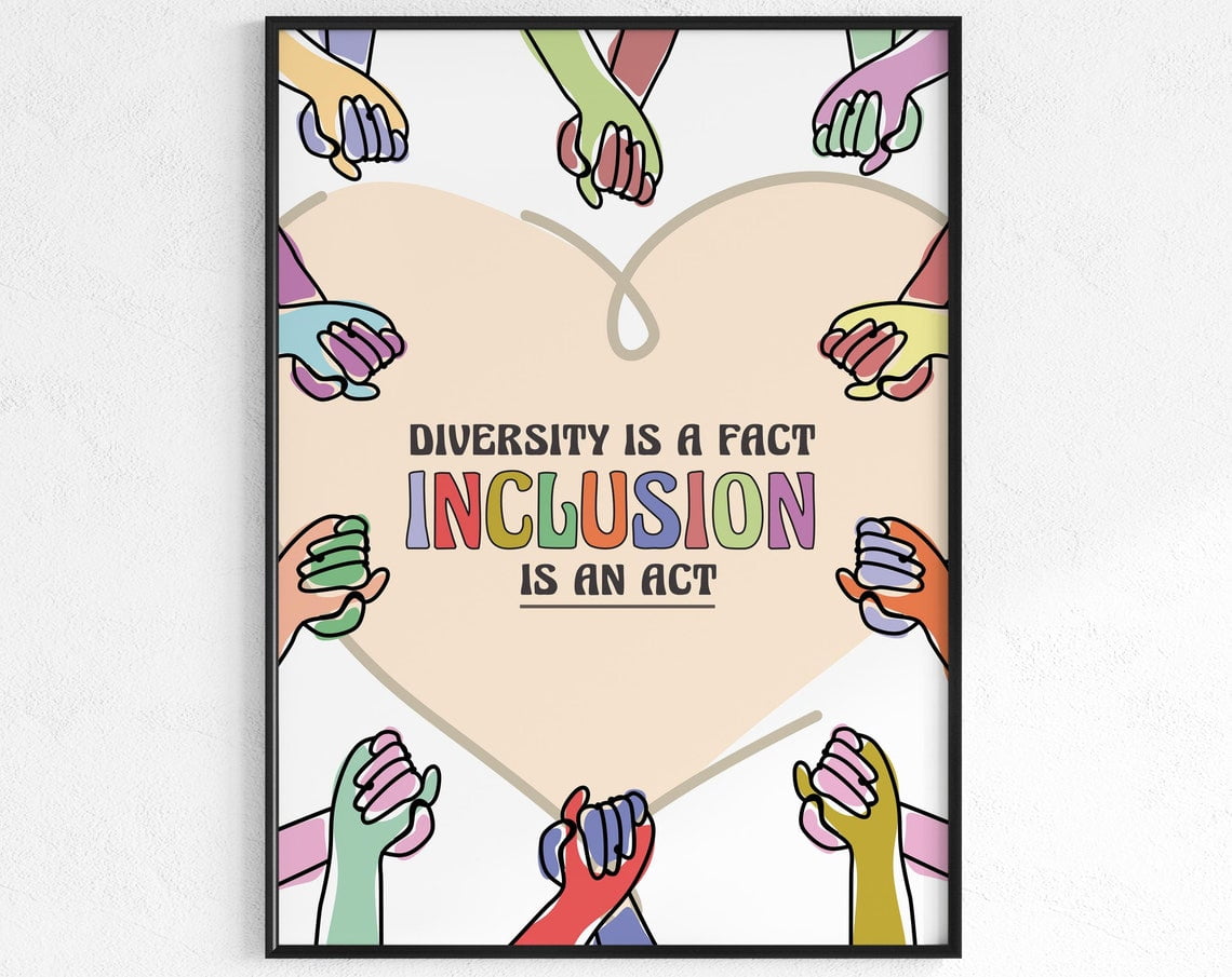 Inclusion Poster, Diversity Poster, Dei Home Office, School Printable ...
