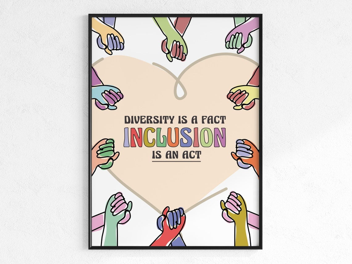 Inclusion Poster, Diversity Poster, Dei Home Office, School Printable ...