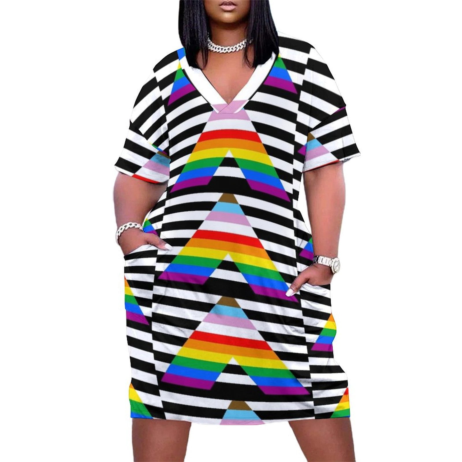 Inclusive Ally Pride Flag Loose Pocket Dress luxury evening dress woman ...