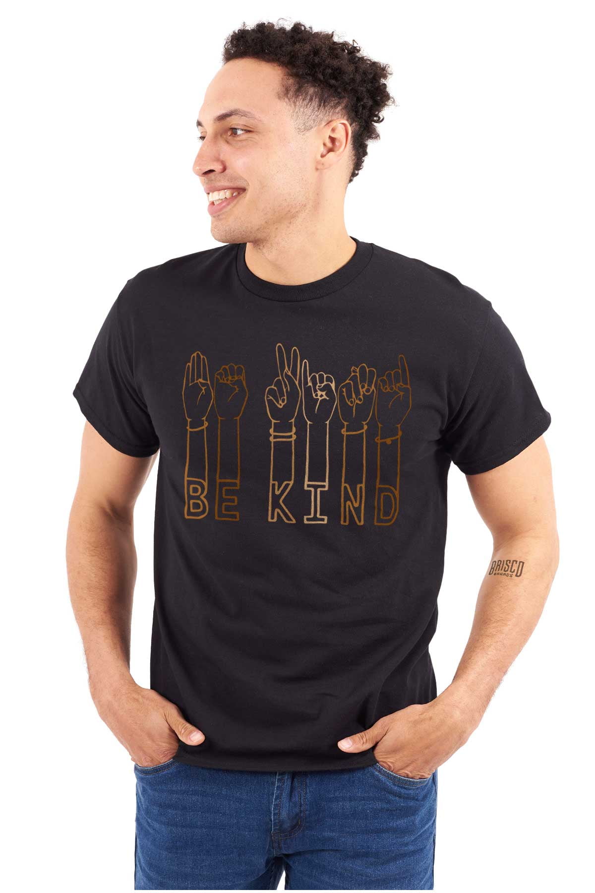 Inclusive Be Kind Sign Language Men's Graphic T Shirt Tees Brisco ...