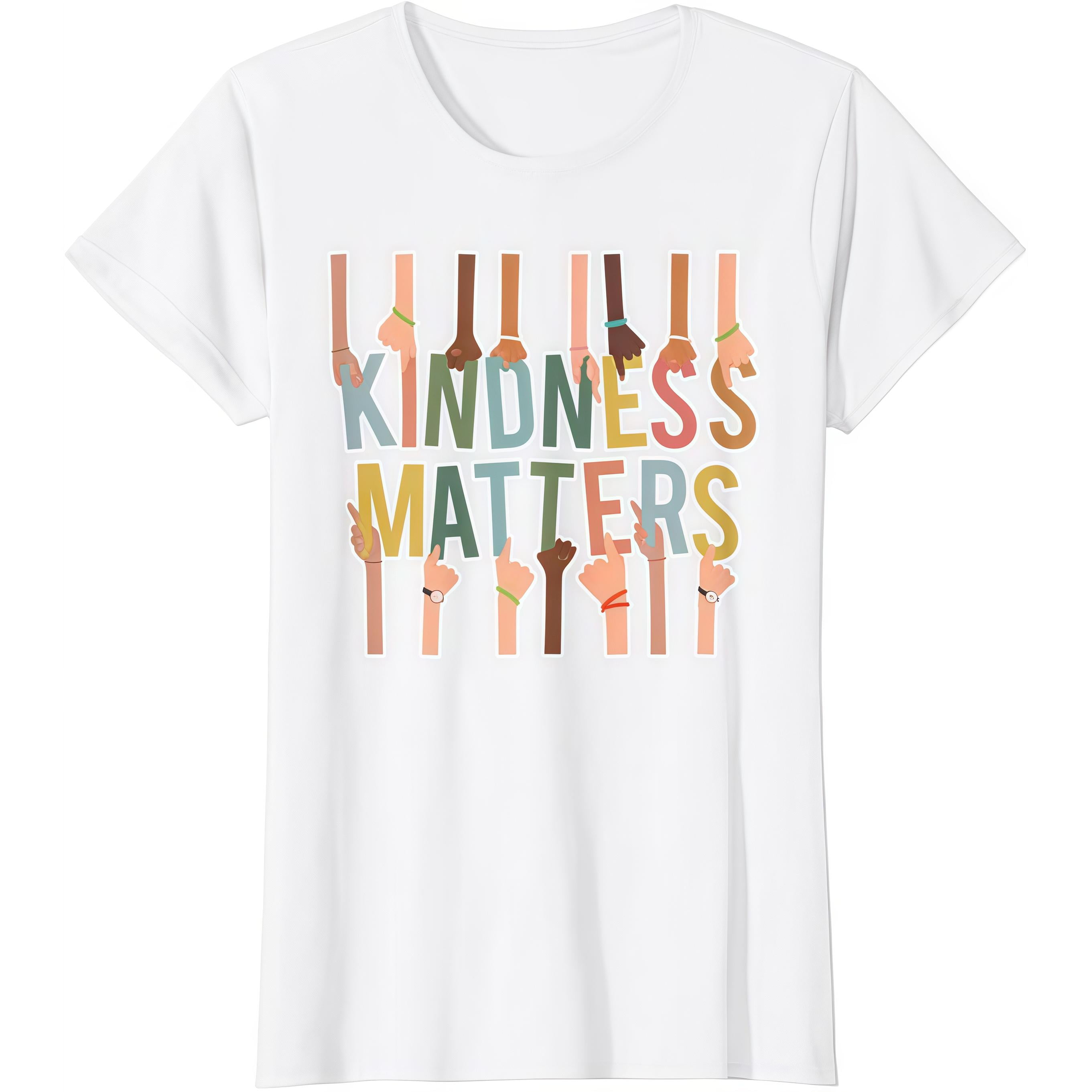 Inclusive Kindness Graphic“KINDNESS MATTERS” with Diverse Hands – A Colorful, Inspirational T ...