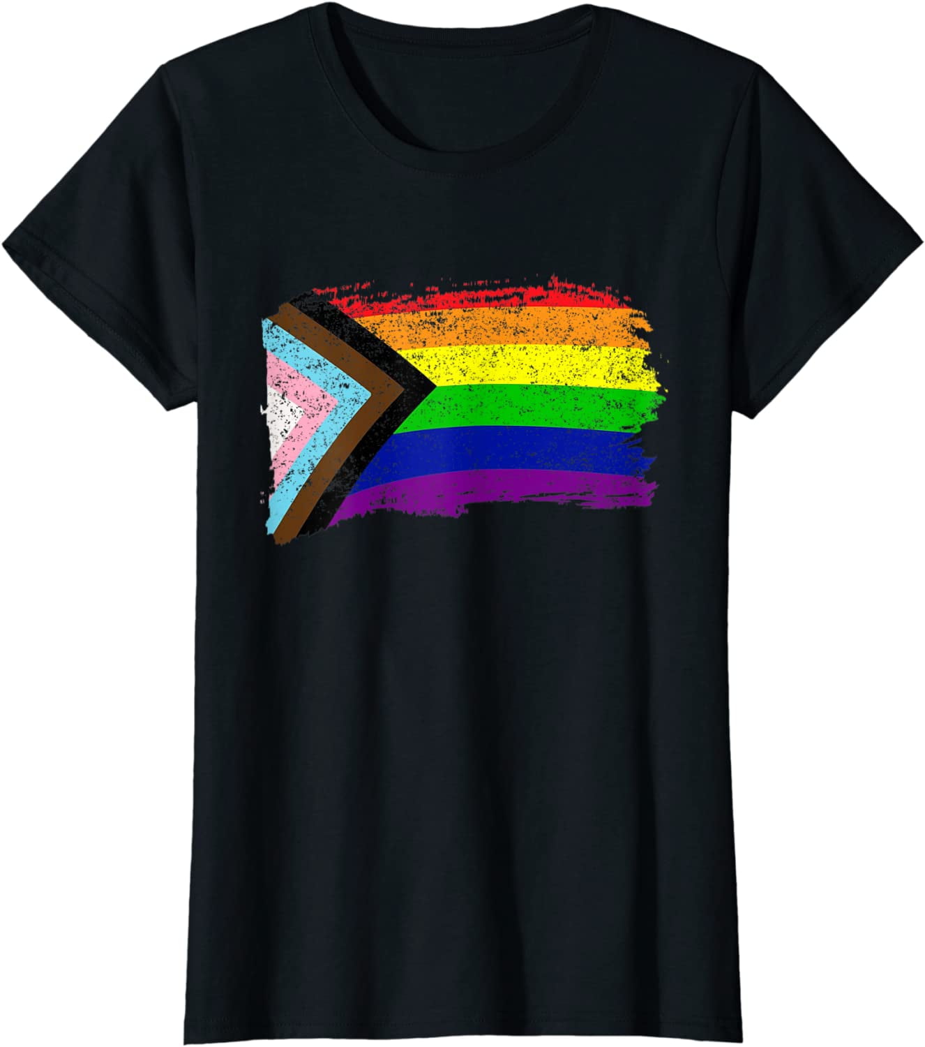 Inclusive Progress Pride Flag Pride LGBTQ Rainbow Flag T-Shirt ...