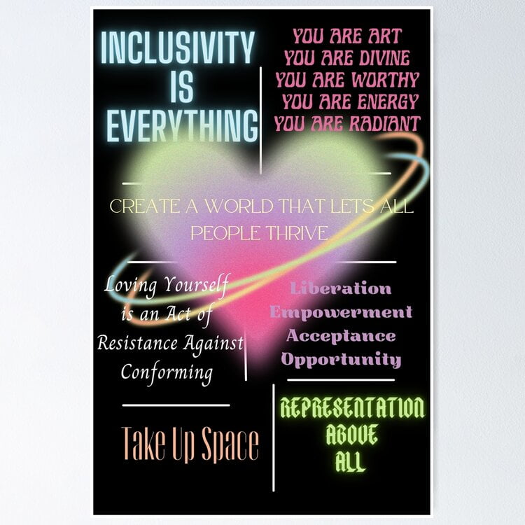 Inclusivity Is Everything Poster- Unframed Poster | Wall Art | Perfect ...