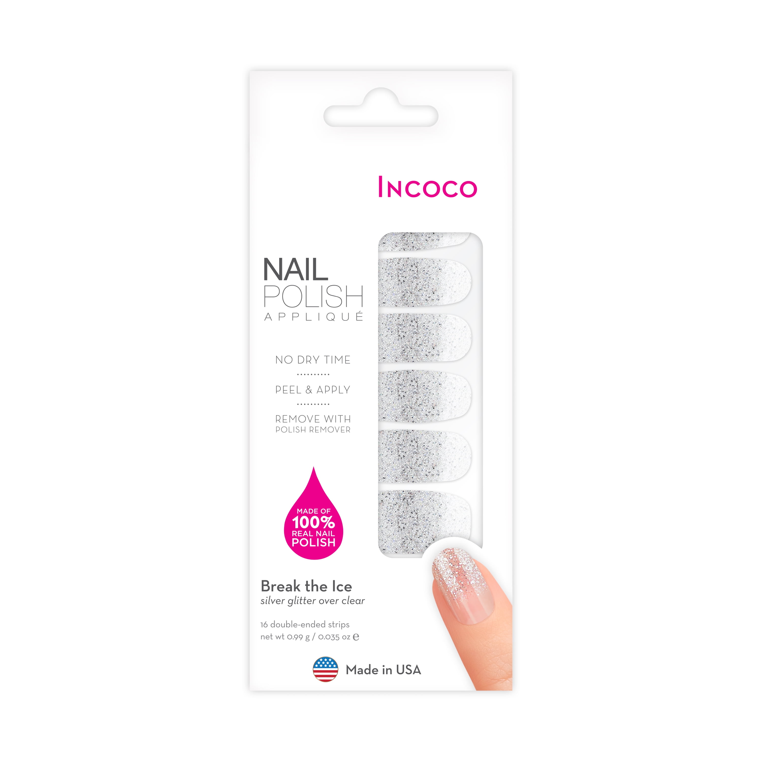 Incoco Nail Polish Strips, Break The Ice - Walmart.com