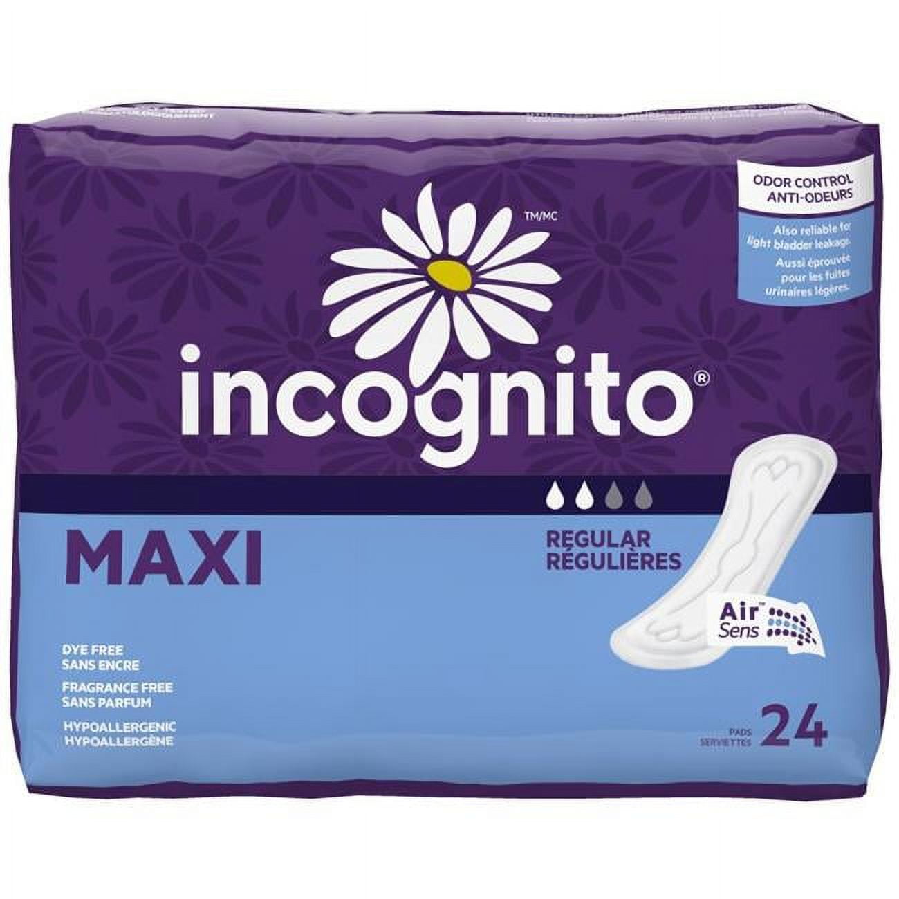 Incognito 2368469 Multi-Channel Regular Maxi Pads - Case Pack of 12 ...