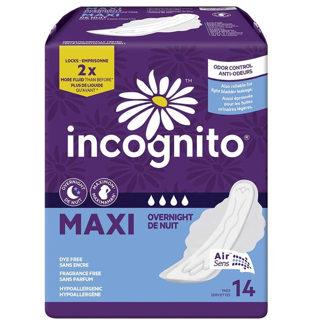 Incognito Maxi Overnight Menstrual Period Flow Sanitary Pad With Wings ...