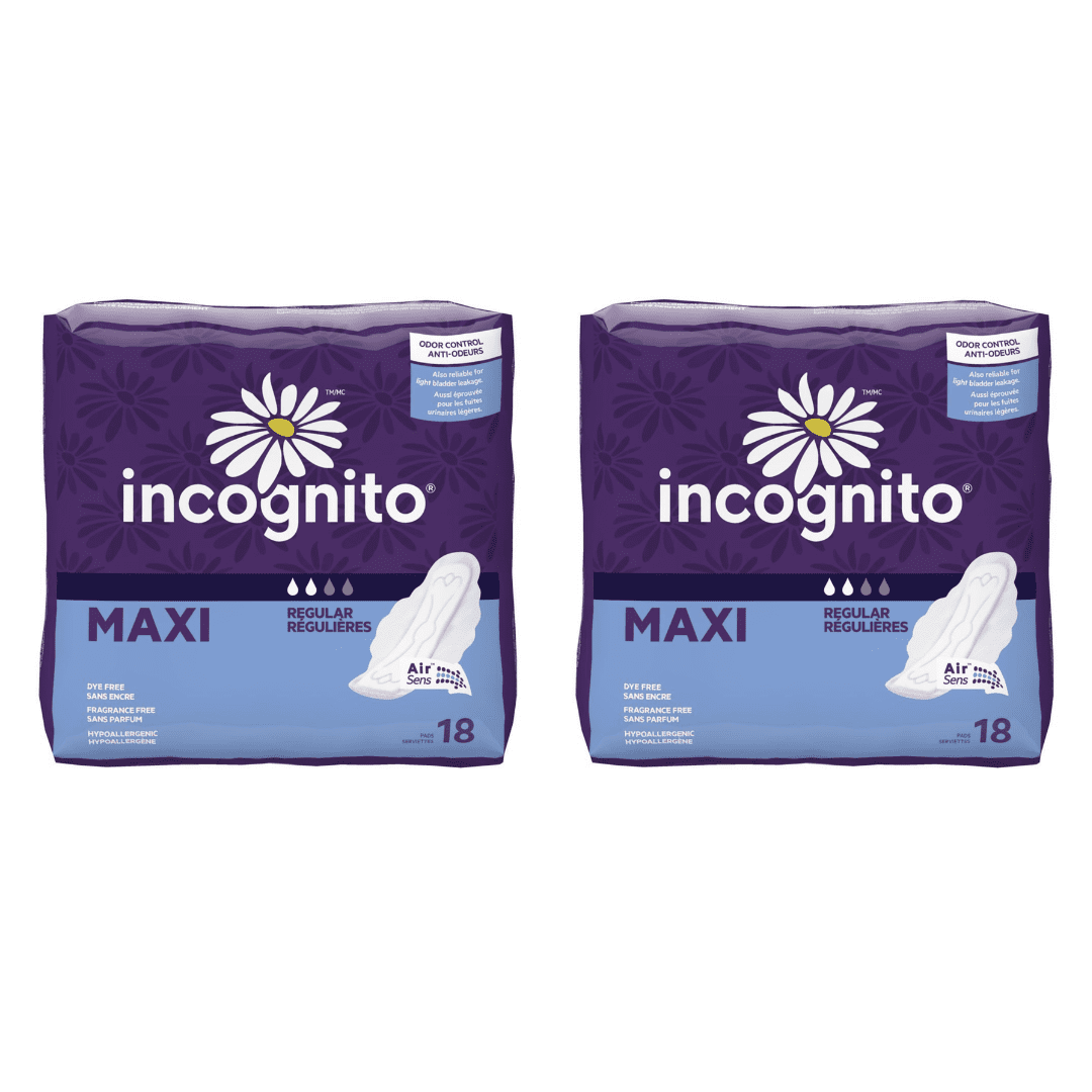 Incognito Maxi Regular Sanitary Pad With Wings, Regular Absorbency, 18 ...