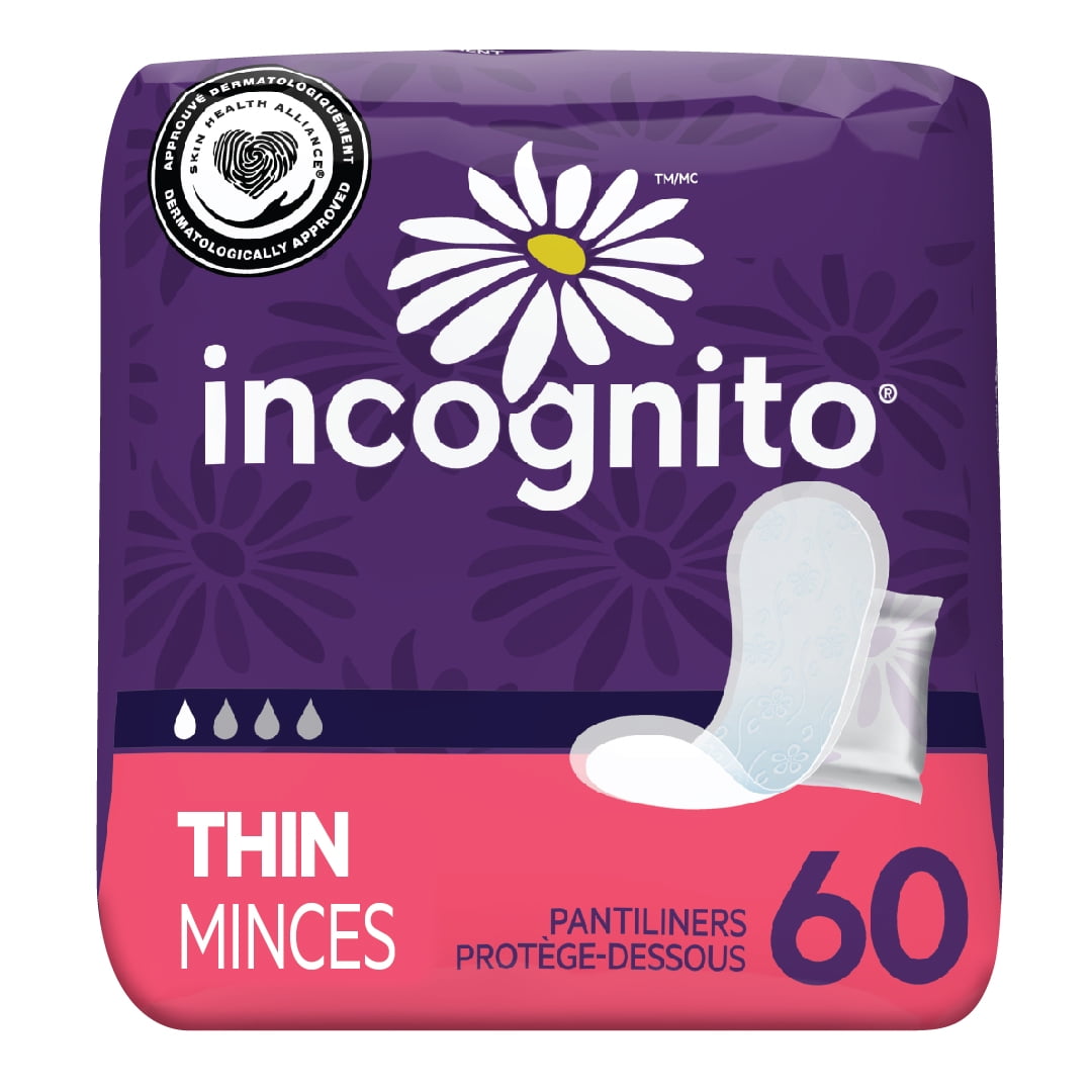 Incognito Thin Liners, Regular, Unscented (60 Count) - Walmart.com