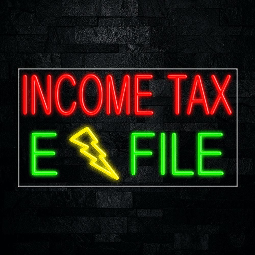 Income Tax E File-LED Neon Sign 33"L x 18"H #30681 - Walmart.com