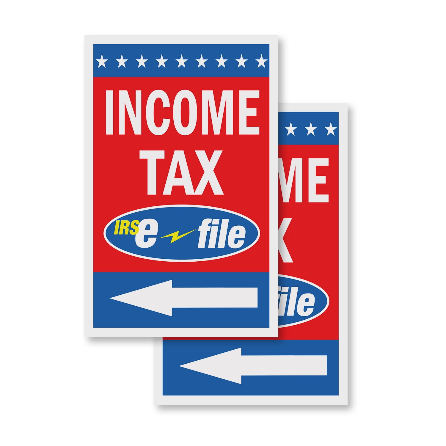 Income Tax E-file With Arrow (2-PACK) 24" x 36" Vinyl Decals | Sign ...