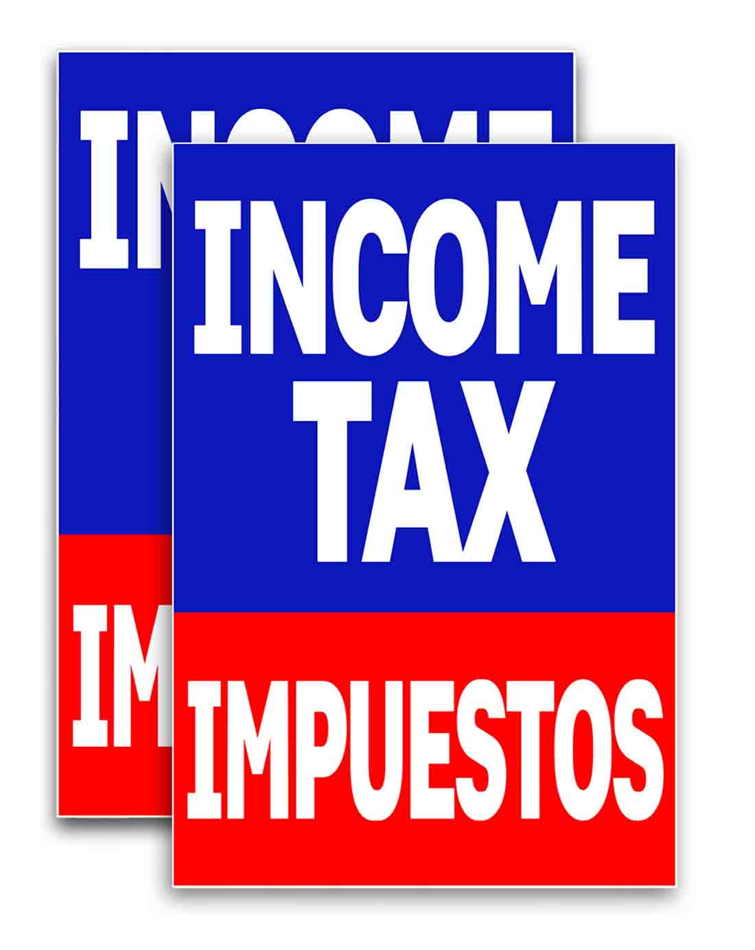 Income Tax Impuestos (24" X 36") Vinyl Decal Only (Pack of 2) |Sign ...