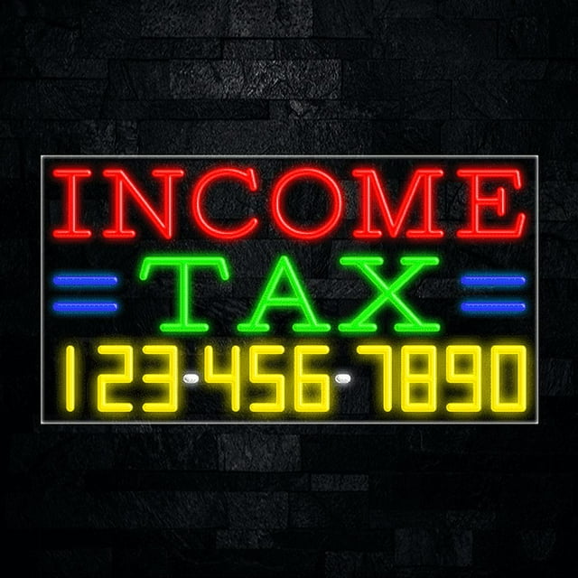Income Tax LED Neon Sign 33"L x 18"H #35073 - Walmart.com