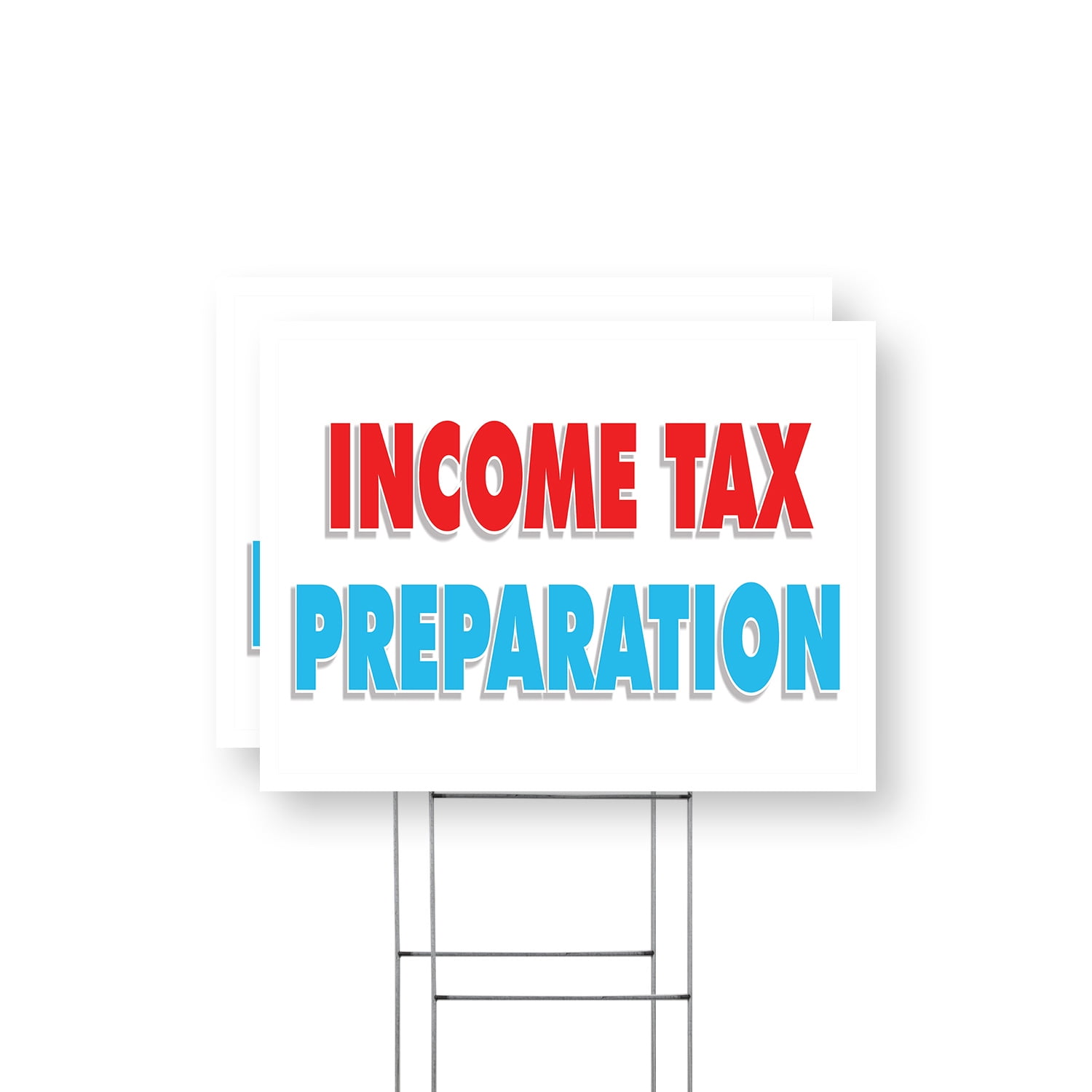 Income Tax Preparation Yard Sign 2 Pack of 12 Inch x 16 Inch Single ...