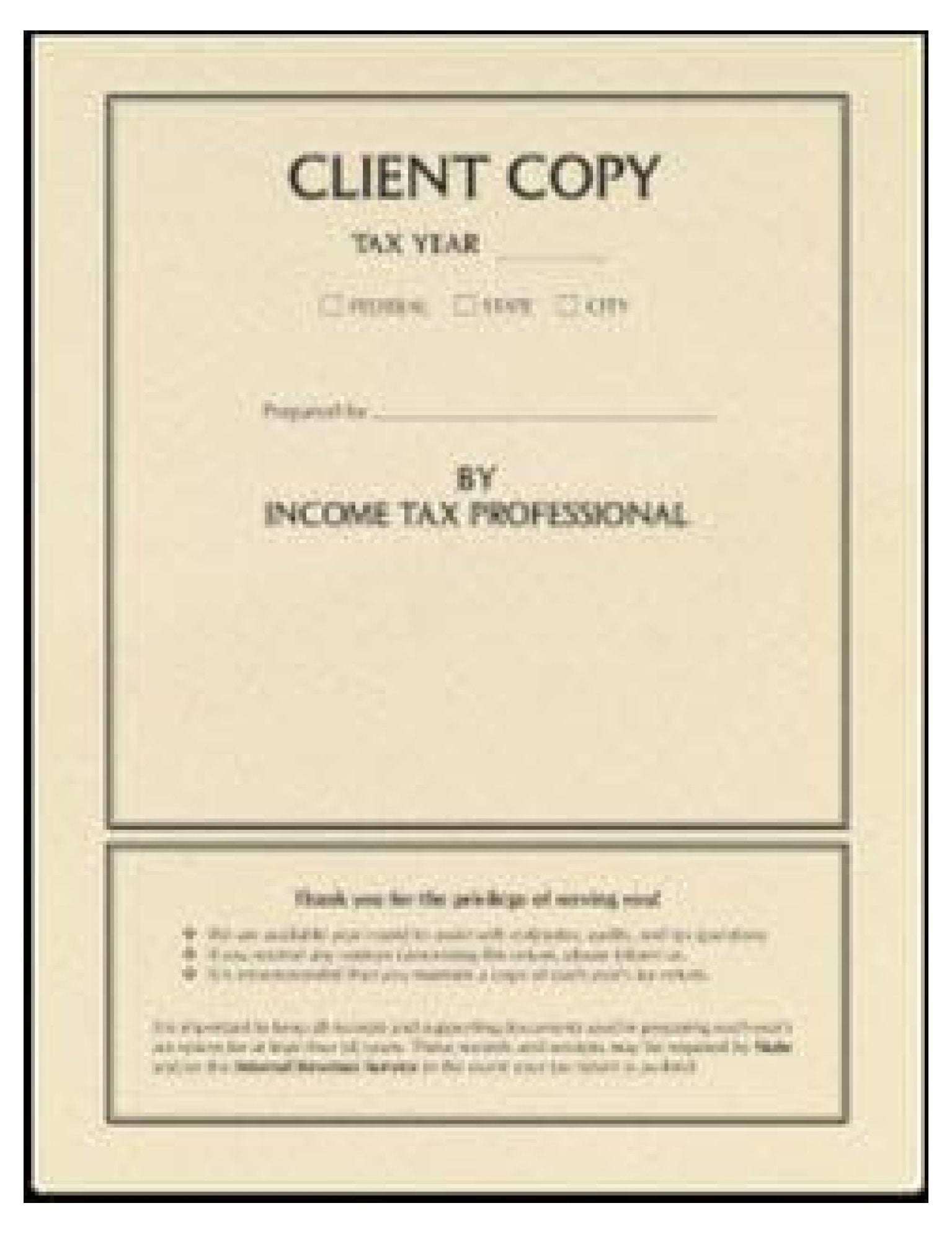 Income Tax Return Folder Client Copy, 50 Count - Walmart.com